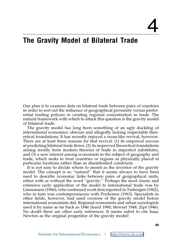 The Gravity Model of Bilateral Trade | PDF | Purchasing Power Parity ...