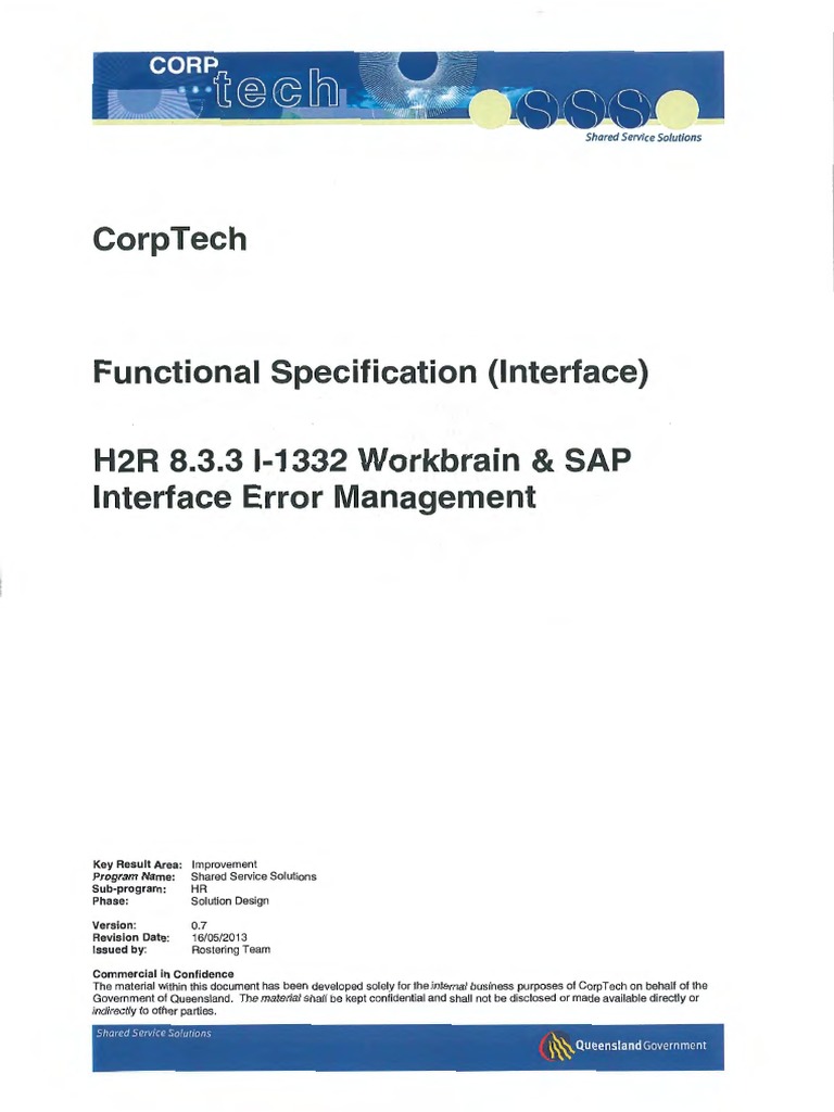 Interface for Managing Errors Between Workbrain and SAP Systems | PDF ...