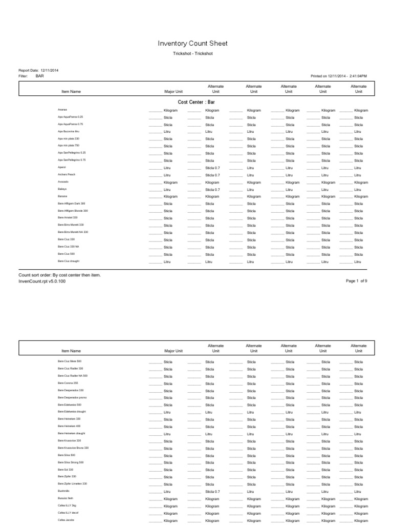 Lista Inventar Bar | PDF | Distilled Drinks | Grape