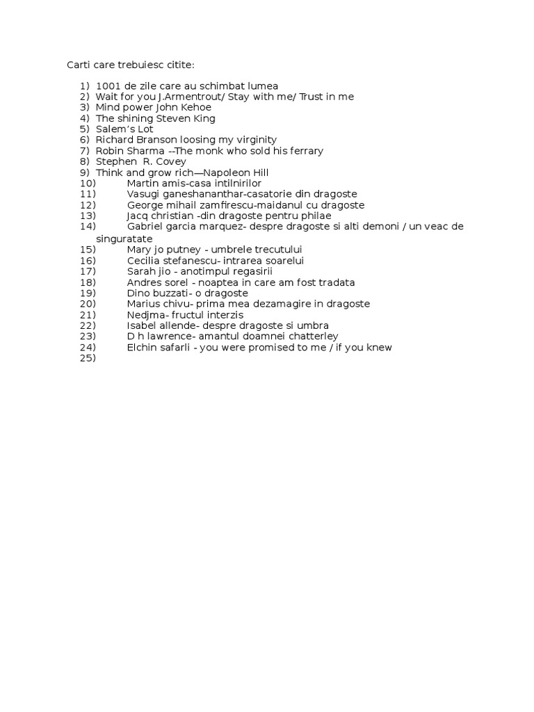 Lista de Carti | PDF