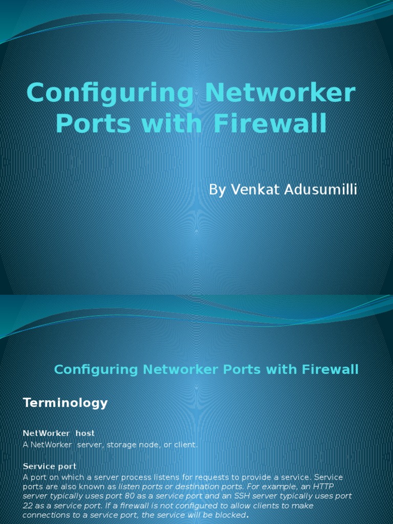 Networker Ports Configuration Guide | PDF | Port (Computer Networking ...