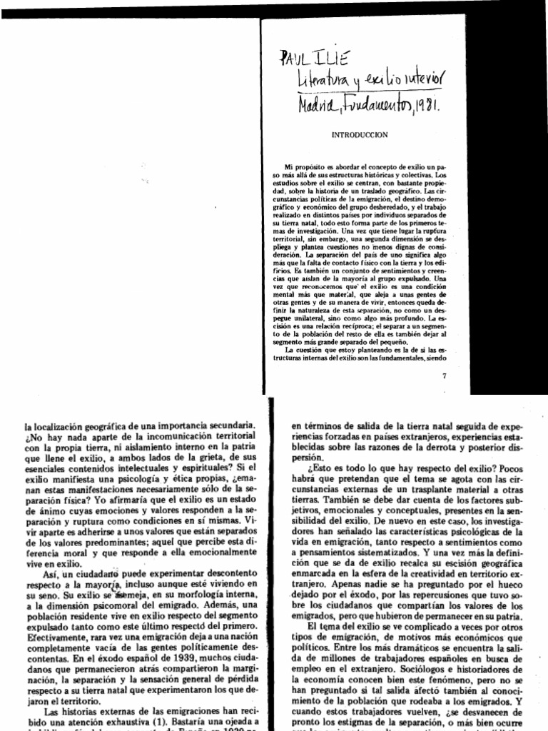 Exilio y Exilio Interior-Paul Ilie | PDF | España franquista | España