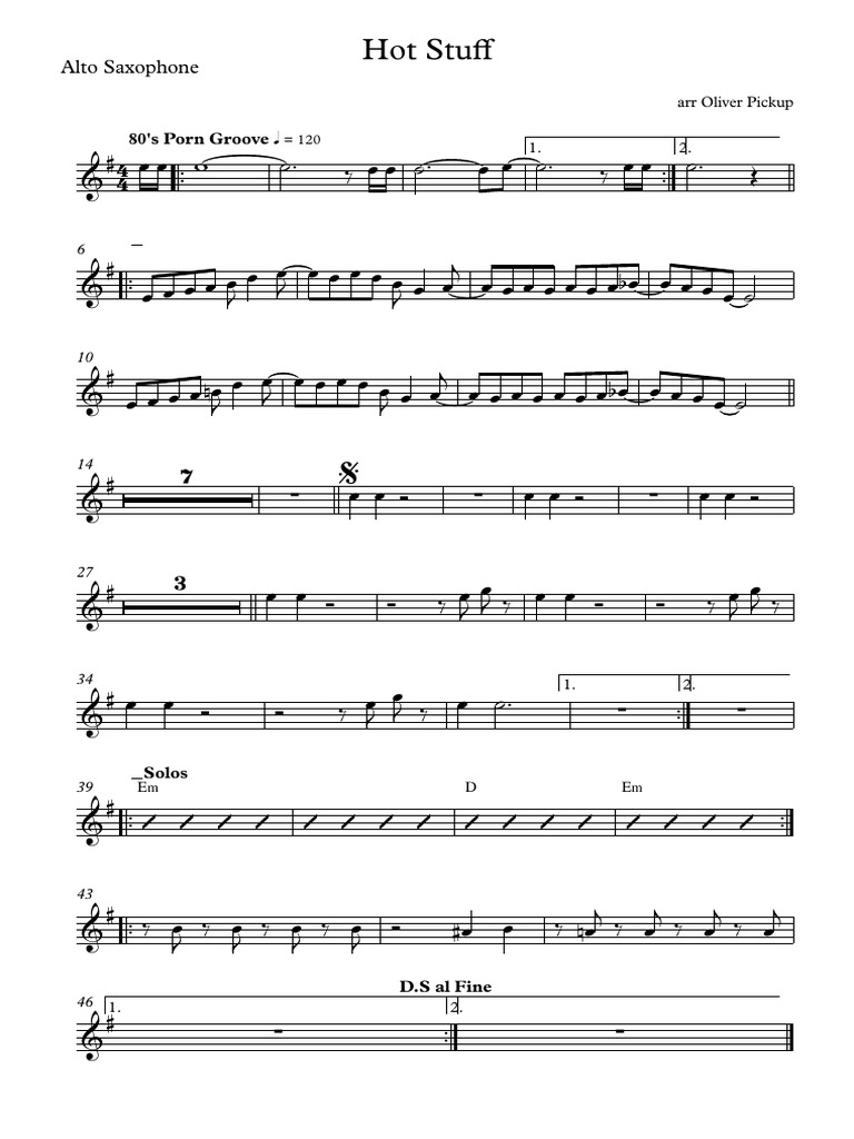 Hot Stuff - Alto Saxophone | PDF