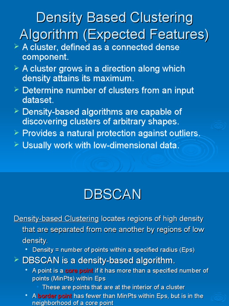 DBSCAN | PDF | Cluster Analysis | Applied Mathematics DBSCAN | PDF | Cluster Analysis | Applied Mathematics