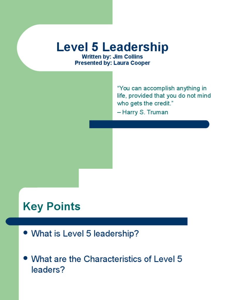 Level 5 Leadership | PDF | Leadership | Behavioural Sciences