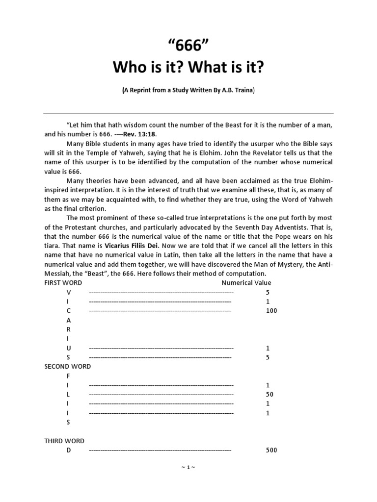 666 Who Is It What Is It | PDF | Number Of The Beast | Nebuchadnezzar Ii