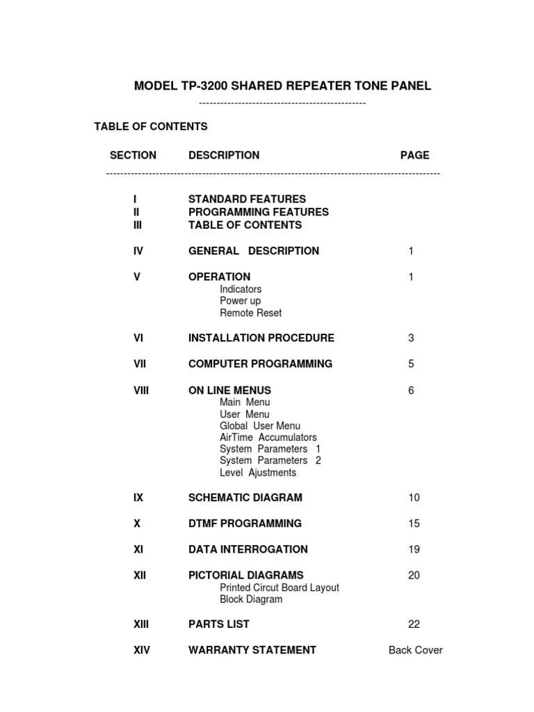 TP 3200 Manual | PDF | Telecommunications | Electronics