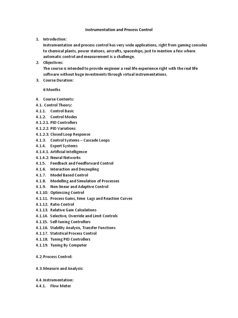 Instrumentation and Process Control | PDF | Control Theory ...