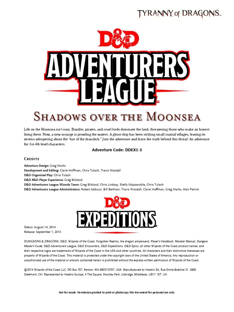 DDEX13 Shadows Over The Moonsea | PDF
