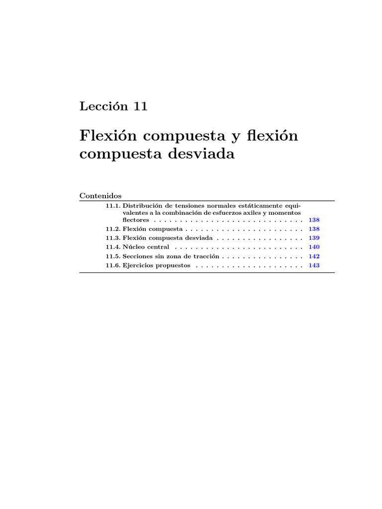 Flexion Compuesta | PDF | Estrés (Mecánica) | Resistencia de materiales