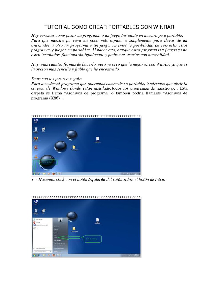 Tutorial Como Crear Portables Con Winrar | PDF | Comillas | Archivo de computadora
