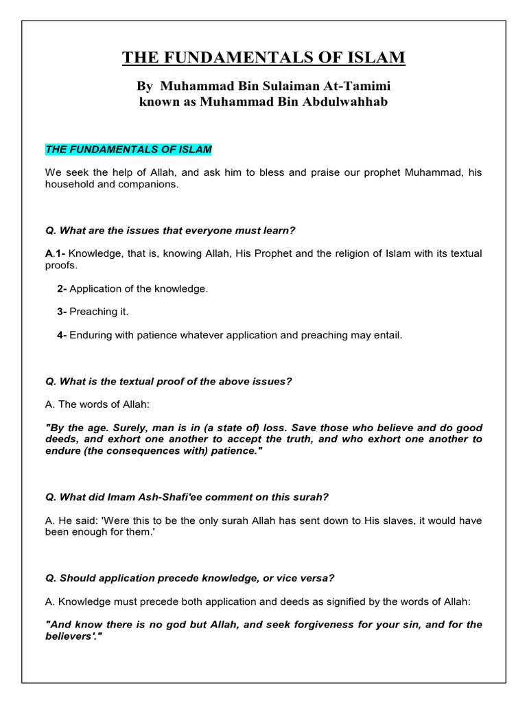 Fundamentals of Islam | PDF