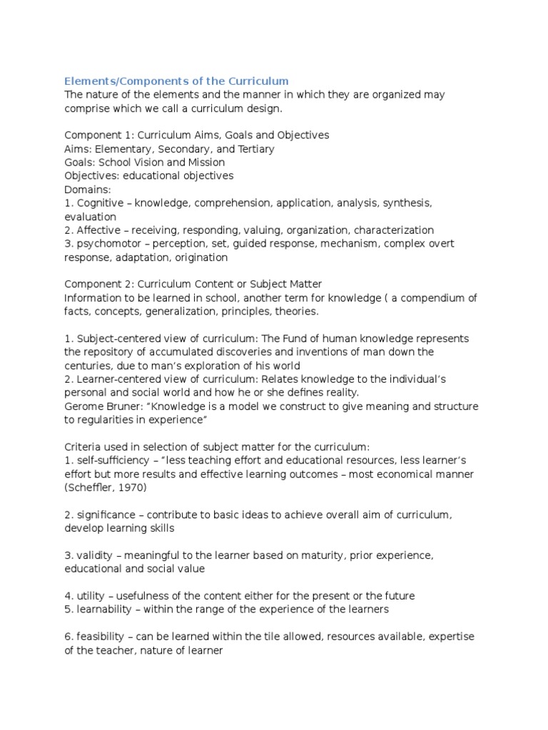Overview of The Curriculum Development Process | PDF | Needs Assessment ...