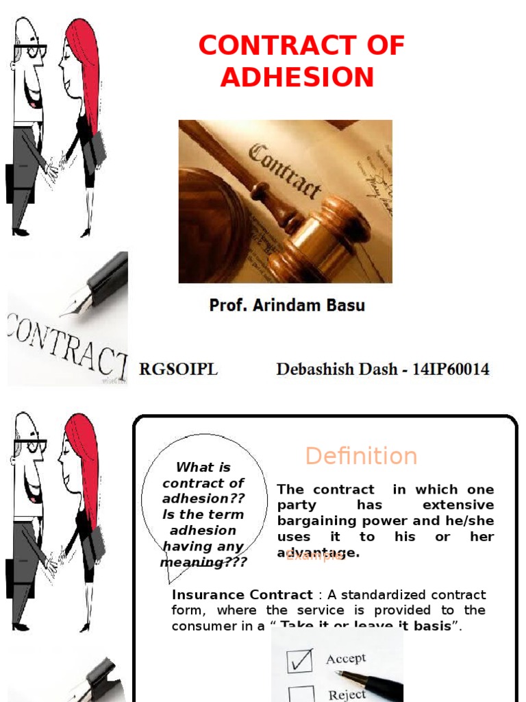 Understanding Adhesion Contracts in Insurance | PDF | Insurance | Legal ...