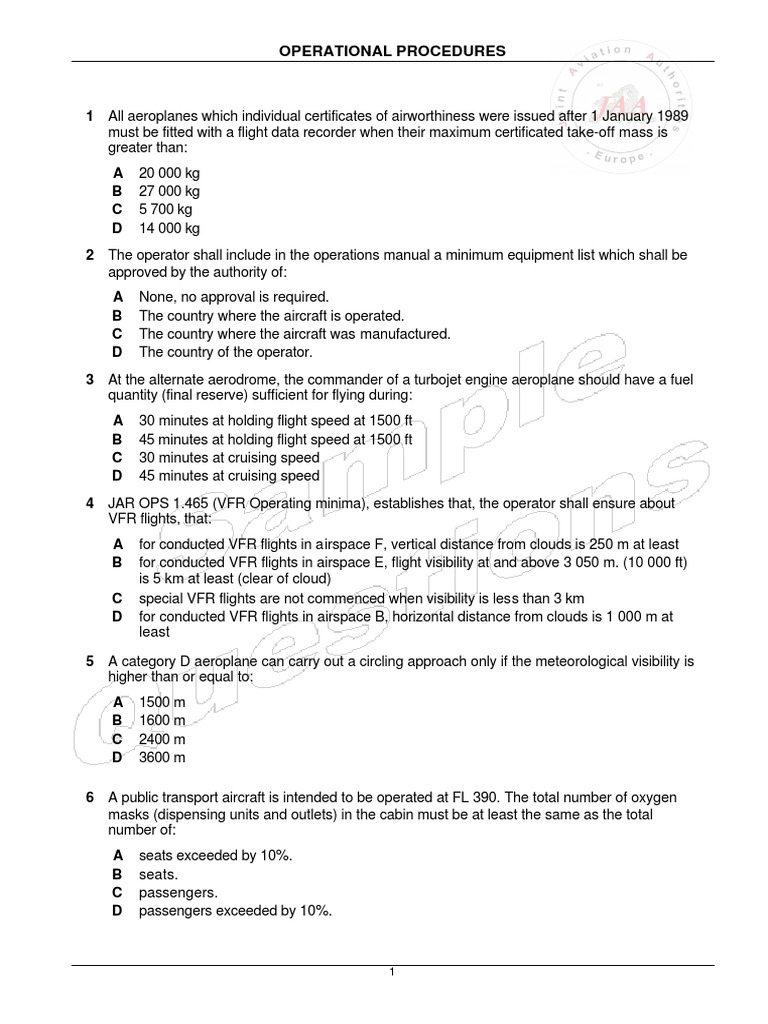 Aviation Operational Procedures Guide | PDF | Visual Flight Rules ...