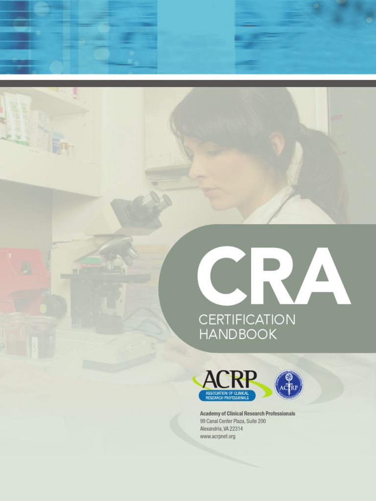 Cra Handbook Pdf Pdf Professional Certification Clinical Trial