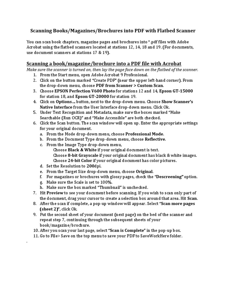 Scanning Books and Magazines to PDF | PDF | Image Scanner | Portable ...