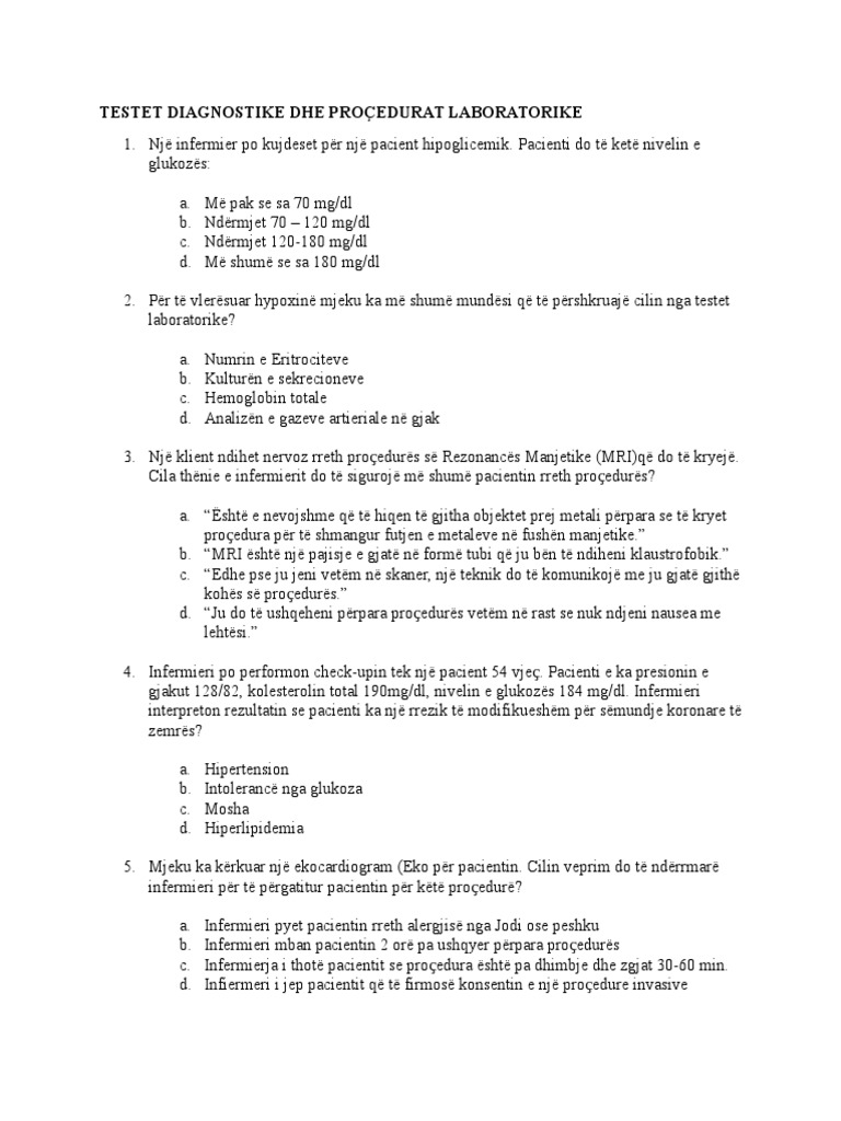Testet Diagnostike | PDF