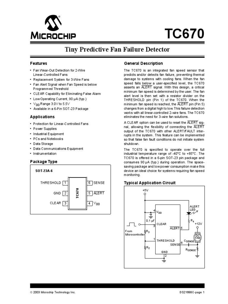 Tiny Predictive Fan Failure Detector: Features General Description ...