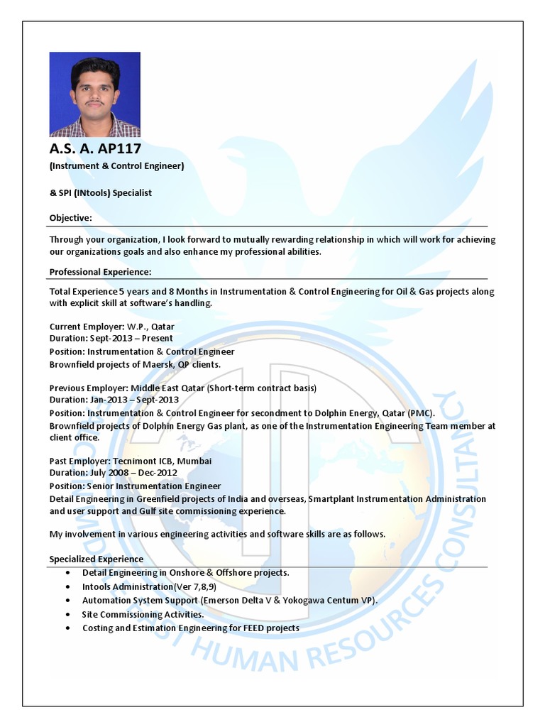 A.S. A. Ap117: (Instrument & Control Engineer) & Spi (Intools ...