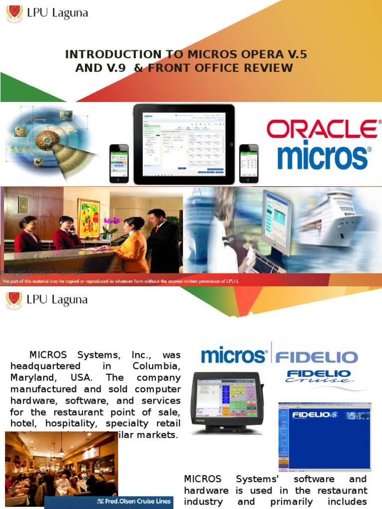 Introduction To Micros Opera V.5 and V.9 & Front Office Review | PDF ...