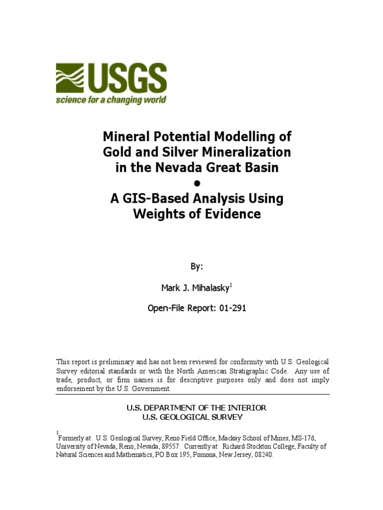 Mineral Potential Modelling of Gold and Silver Mineralization | PDF ...