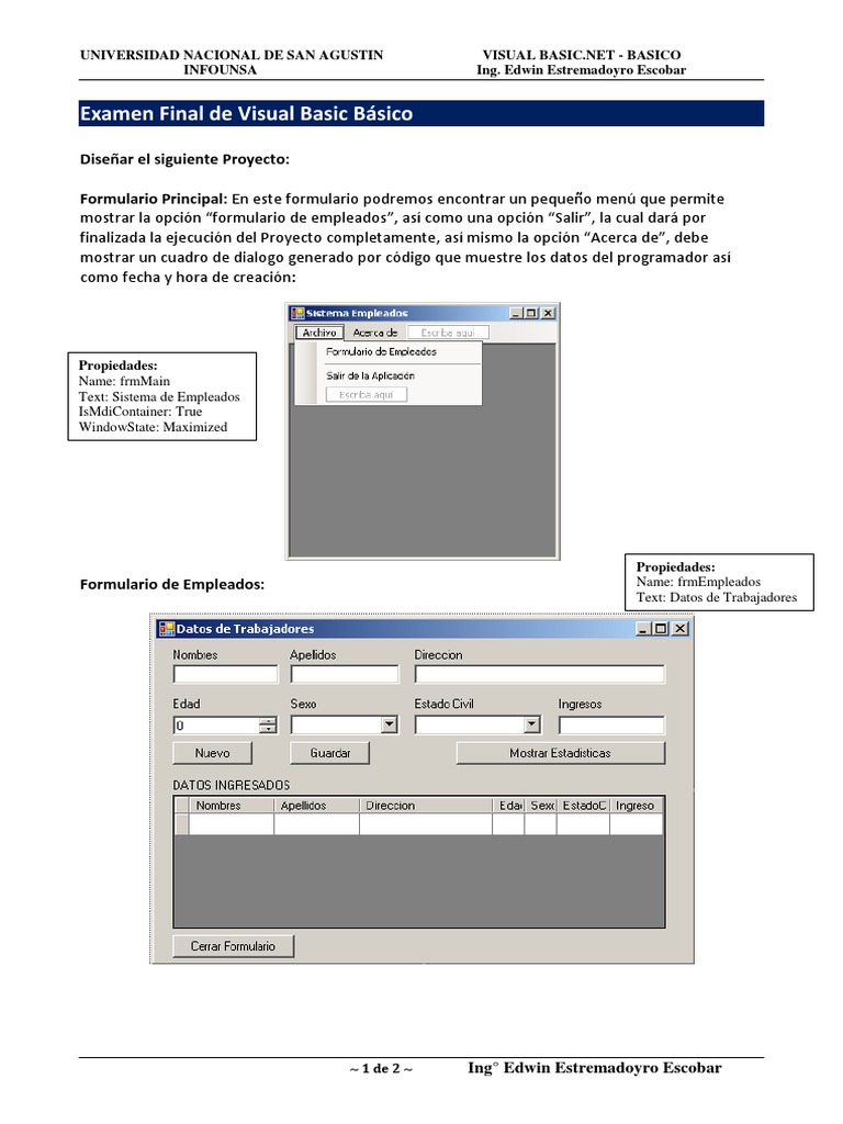 Examen Final Visual Basic Básico | PDF | Básico | Point and Click