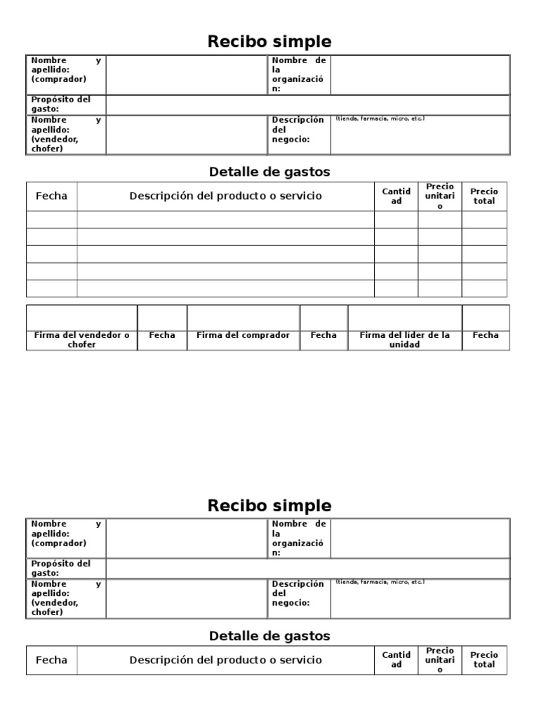 Recibo Simple | PDF