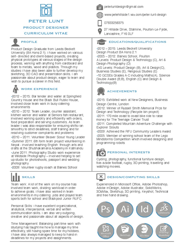 Peter Lunt CV PDF | PDF