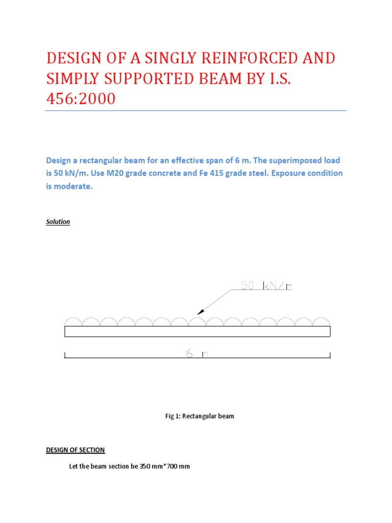Design of Singly Reinforced Beam | PDF
