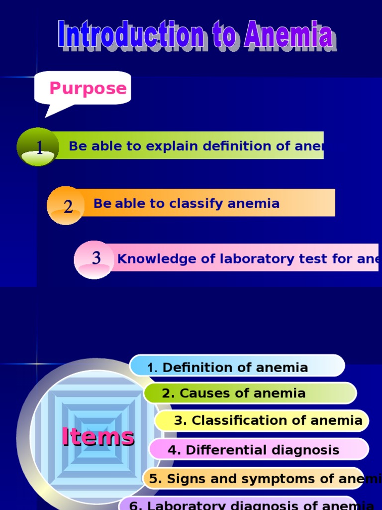 Purpose: Be Able To Explain Definition of Anemia | PDF | Anemia ...