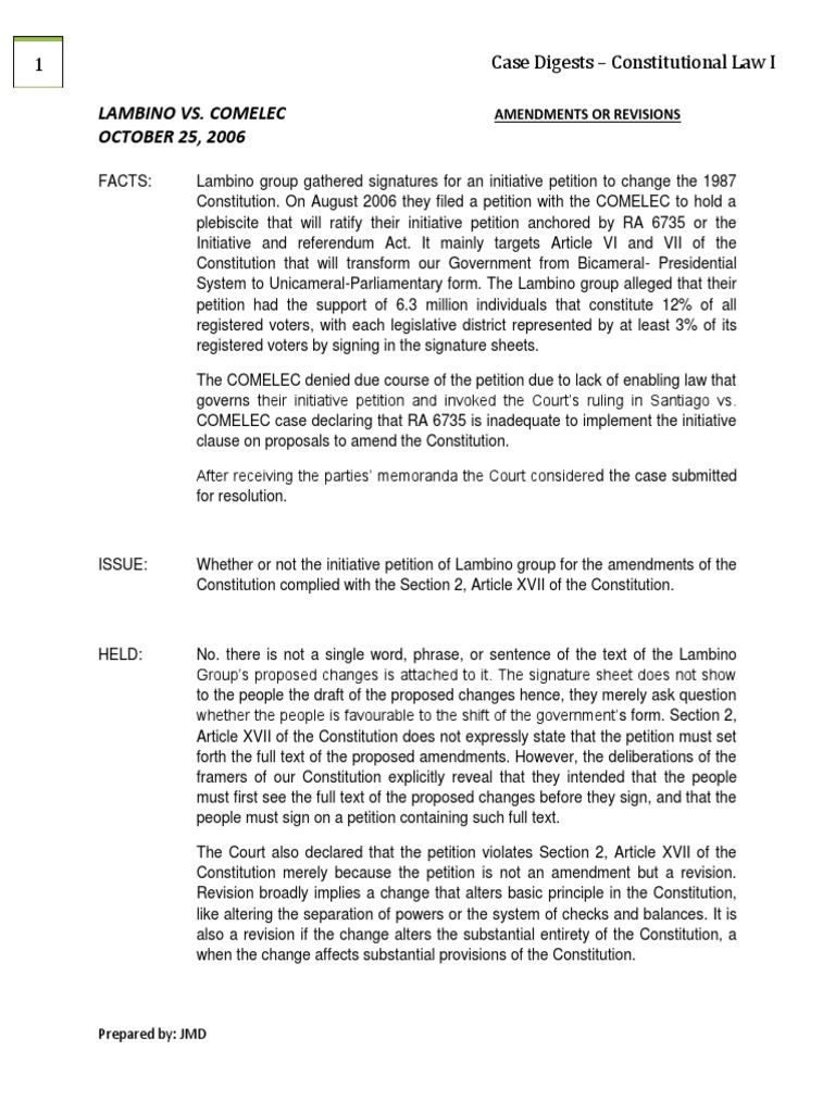 Amendments or Revision Digests | PDF | Initiative | Constitutional ...
