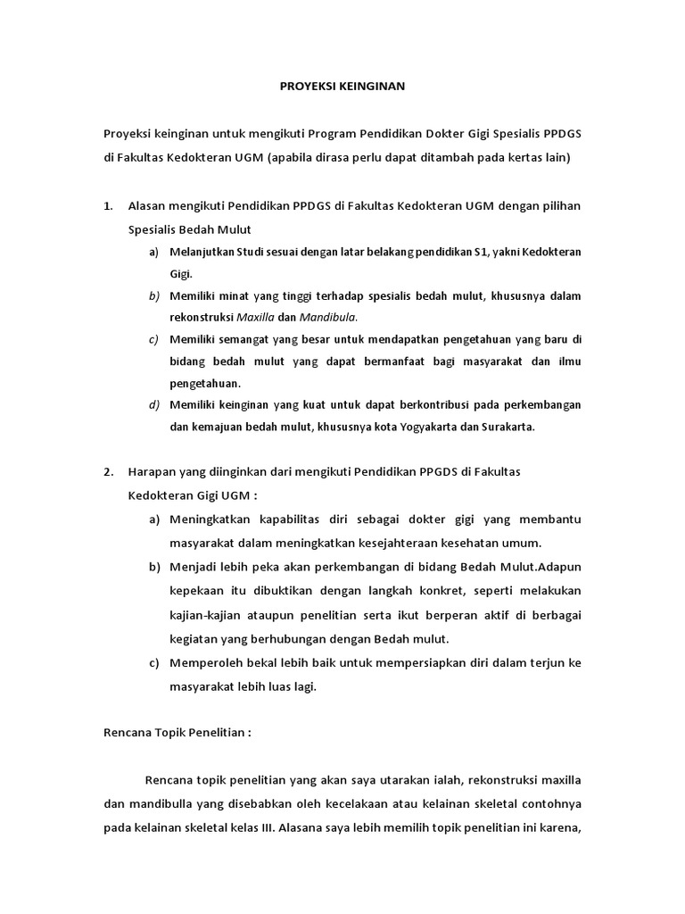 Form Proyeksi Keinginan | PDF