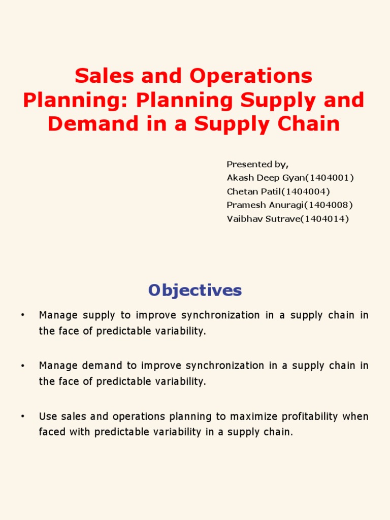 Sales and Operation Planning | PDF | Inventory | Supply Chain
