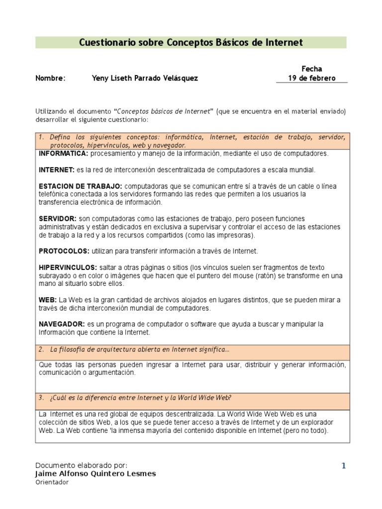 Cuestionario Conceptos Basicos de Internet | PDF | Internet | web 2.0