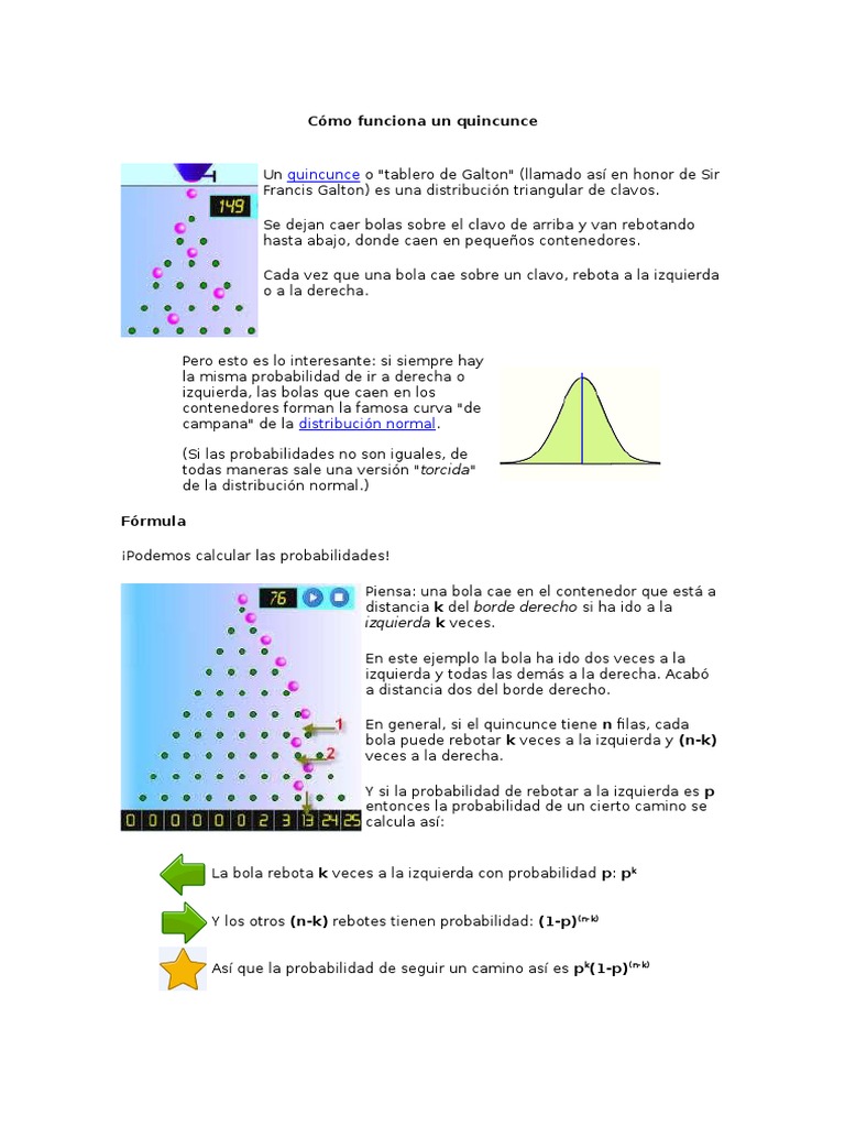Cómo Funciona Un Quincunce | PDF | Probabilidad | Distribución normal