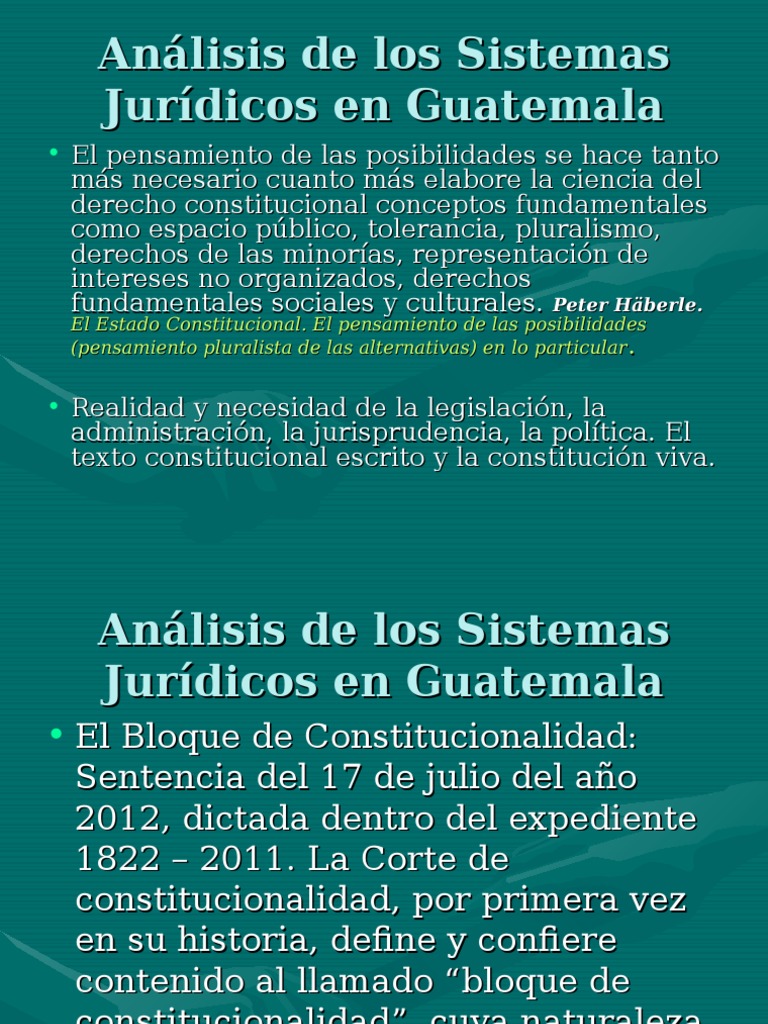Análisis de Los Sistemas Jurídicos en Guatemala | PDF | Constitución ...