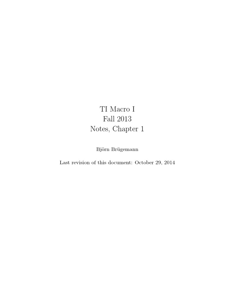 Lecture Notes On Dsge Models | PDF | General Equilibrium Theory ...