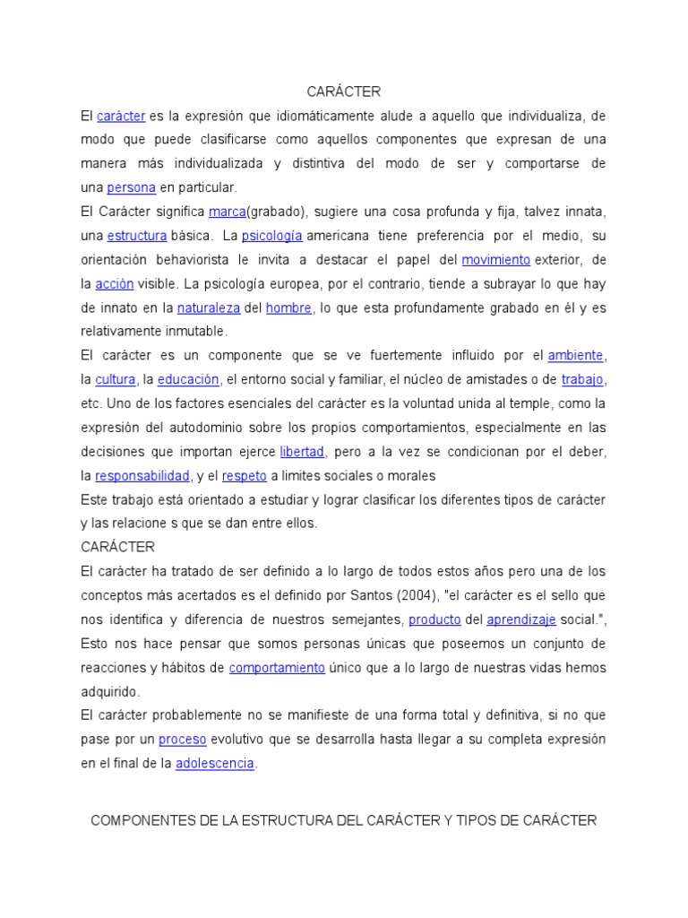 Tipos de Carácter y su Influencia | PDF | Las emociones | Sicología
