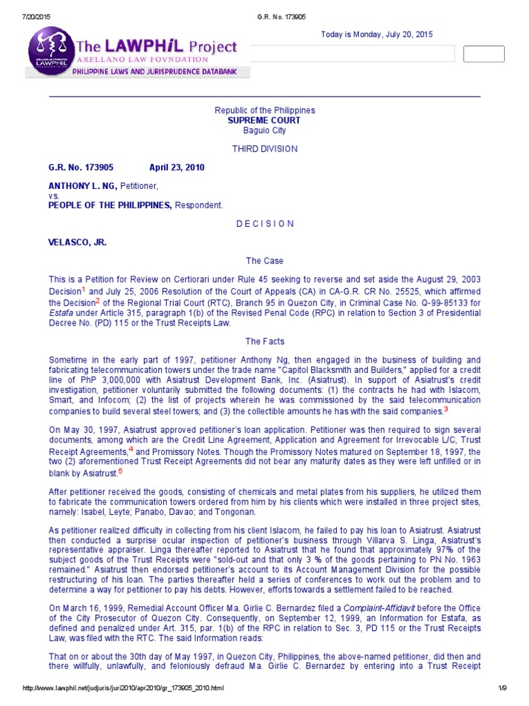 Estafa Under Article 315, Paragraph 1 (B) of The Revised Penal Code ...