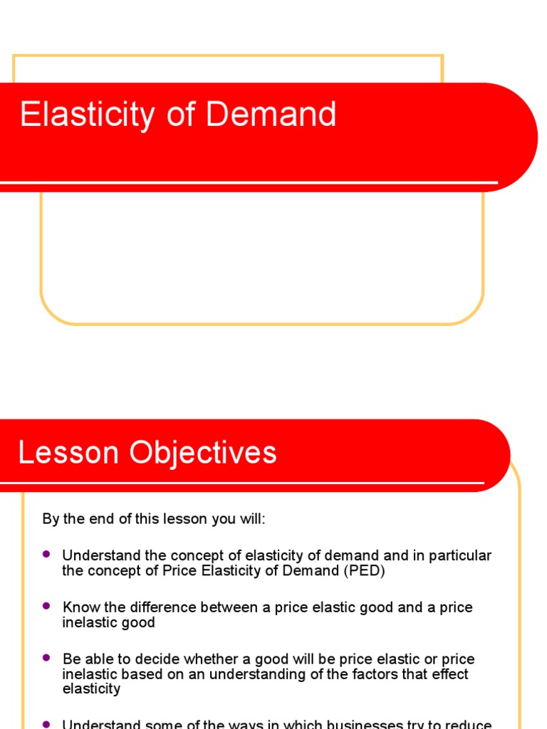 PED | Price Elasticity Of Demand | Economic Theories