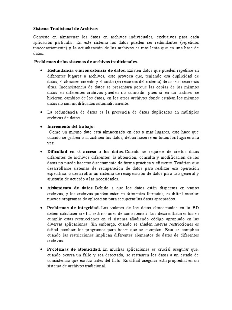 Sistema Tradicional de Archivos | PDF | Archivo de computadora ...