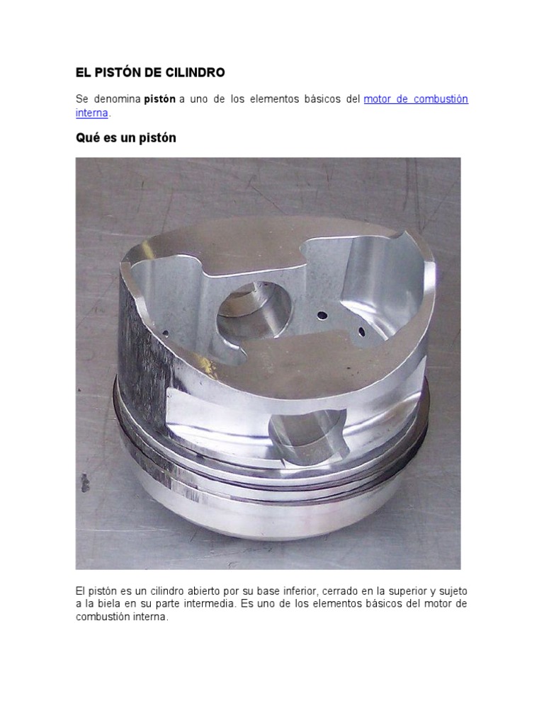 El Pistón de Cilindro | PDF | Pistón | Máquinas