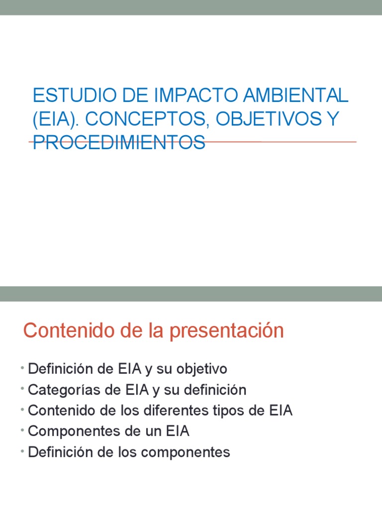 EIA, Estructura | PDF | Evaluación de impacto ambiental | Degradación ...
