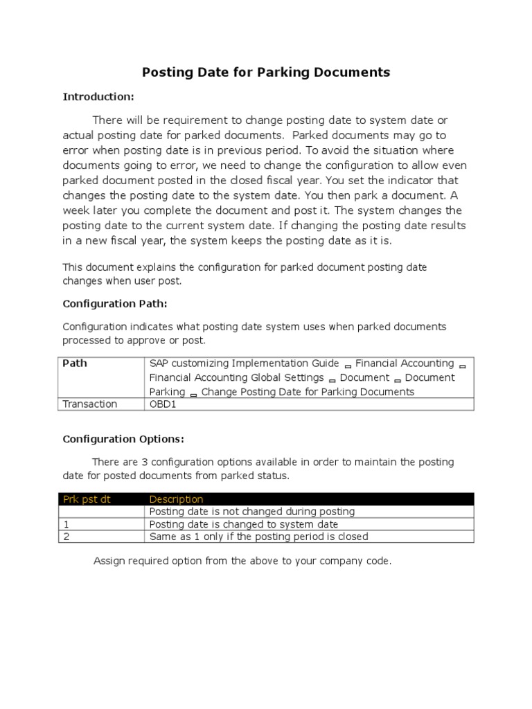 SAP Parked Document Posting Date Change | PDF | Computing | Information Technology Management