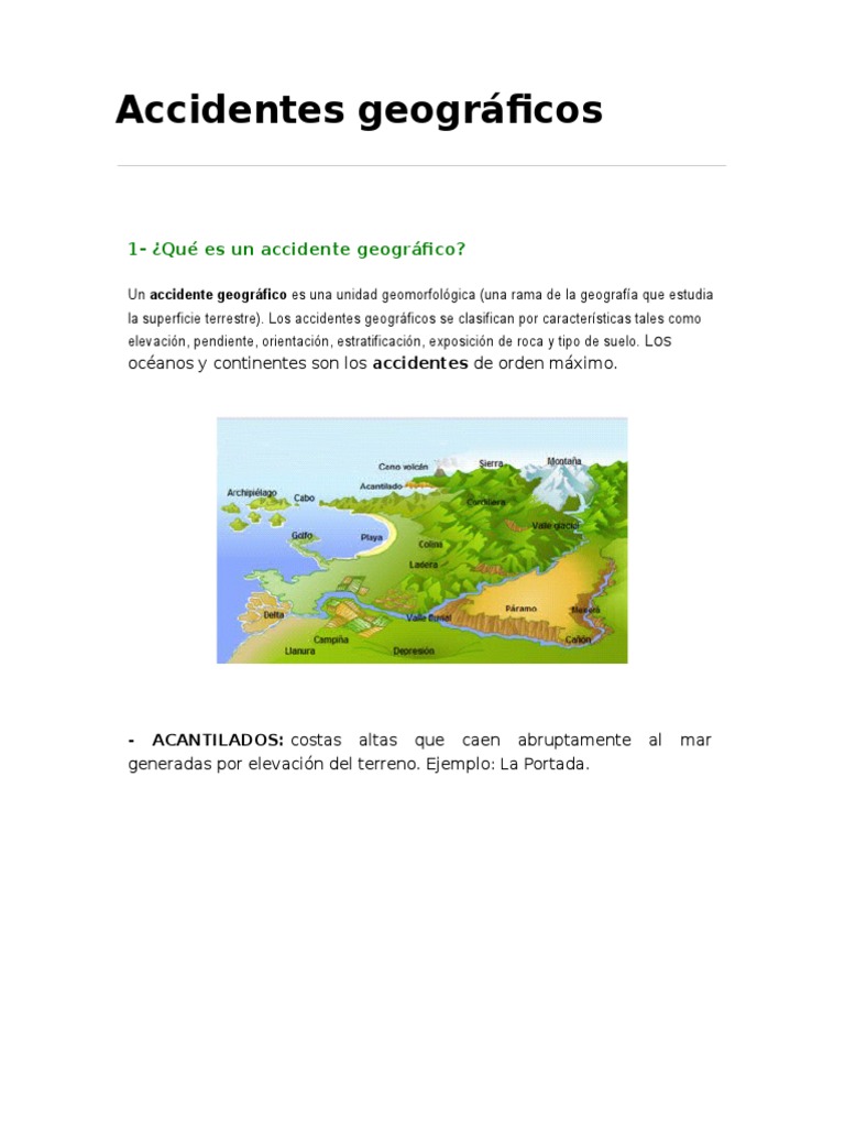 Información Sobre Accidentes Geográficos Accidentes Geográficos De