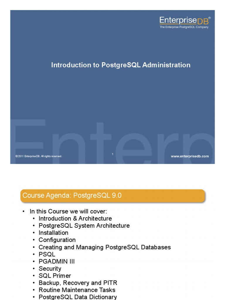 Introduction Postgre SQLAdministration V11 | PDF | Postgre Sql ... Introduction Postgre SQLAdministration V11 | PDF | Postgre Sql ...