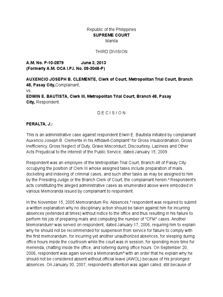 Jurisprudence Less Grave Neglect of Duty | Complaint | Crimes