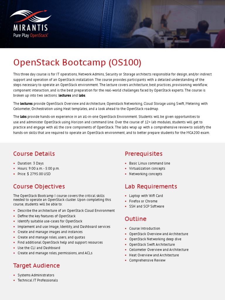 OpenStack Bootcamp OS100 | PDF | Open Stack | Computing