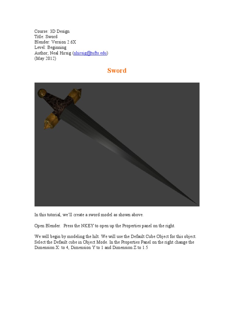 Sword | PDF | Texture Mapping | Blender (Software)